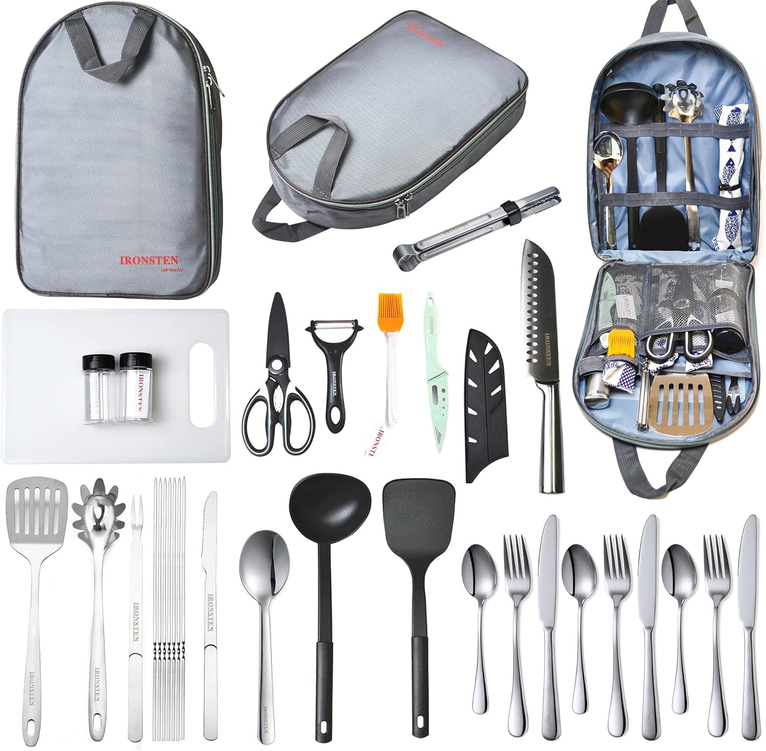 Ironsten Camping Cooking Utensils Set Camp Kitchen Equipment Portable ...