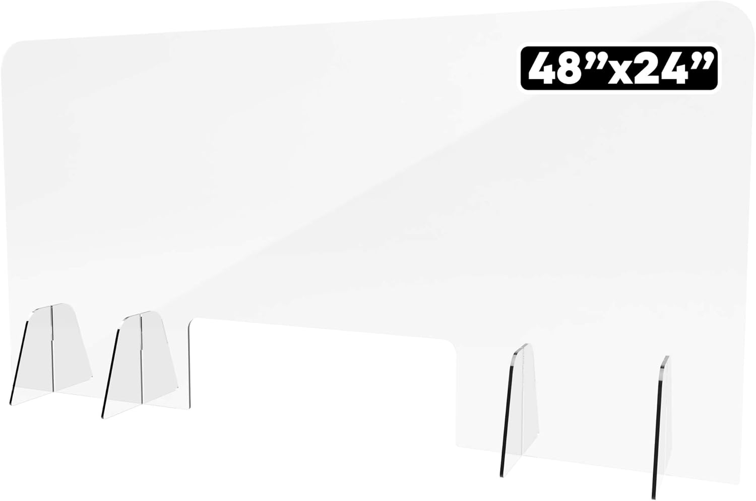 Shield Geek Sneeze Guard for Counter - Freestanding Plexiglass Shield ...