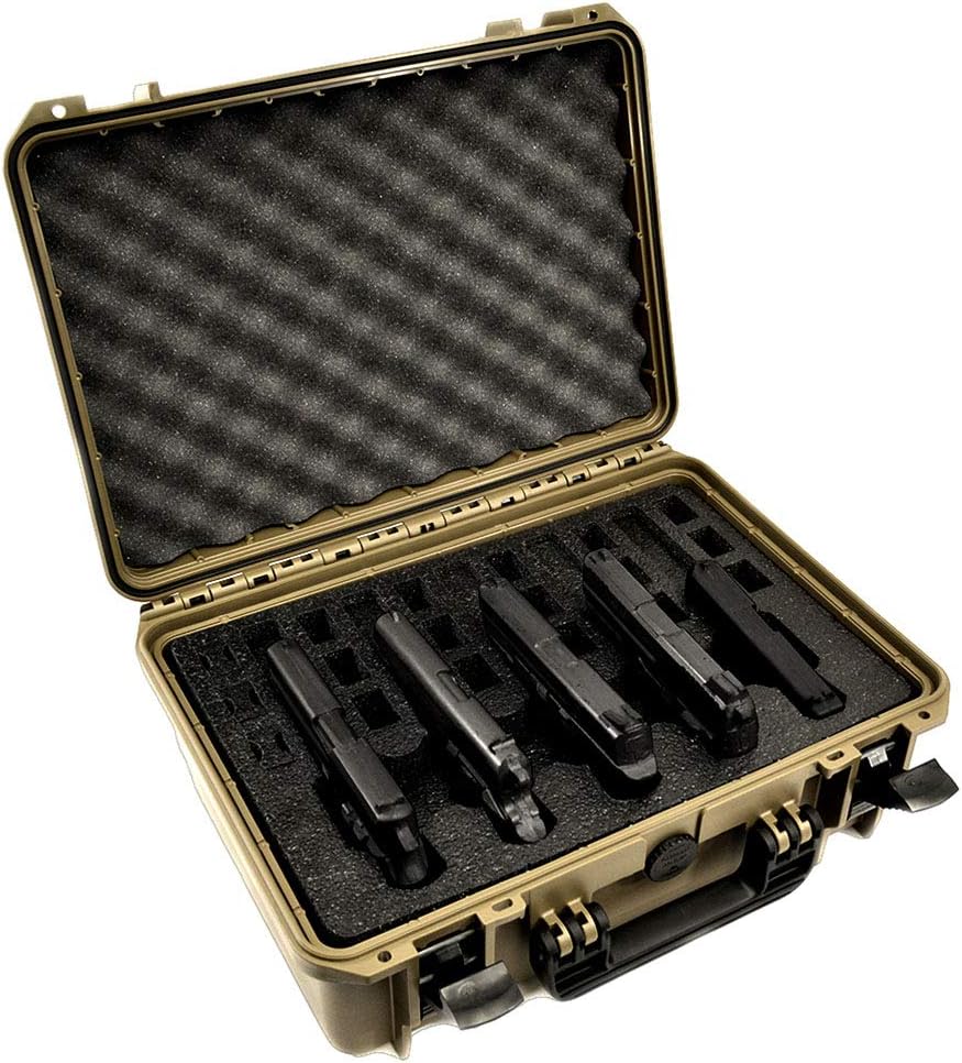 5 Pistol 18 Magazine Doro Gun Case with Custom MyCaseBuilder Foam Insert - Waterproof, Heavy ...