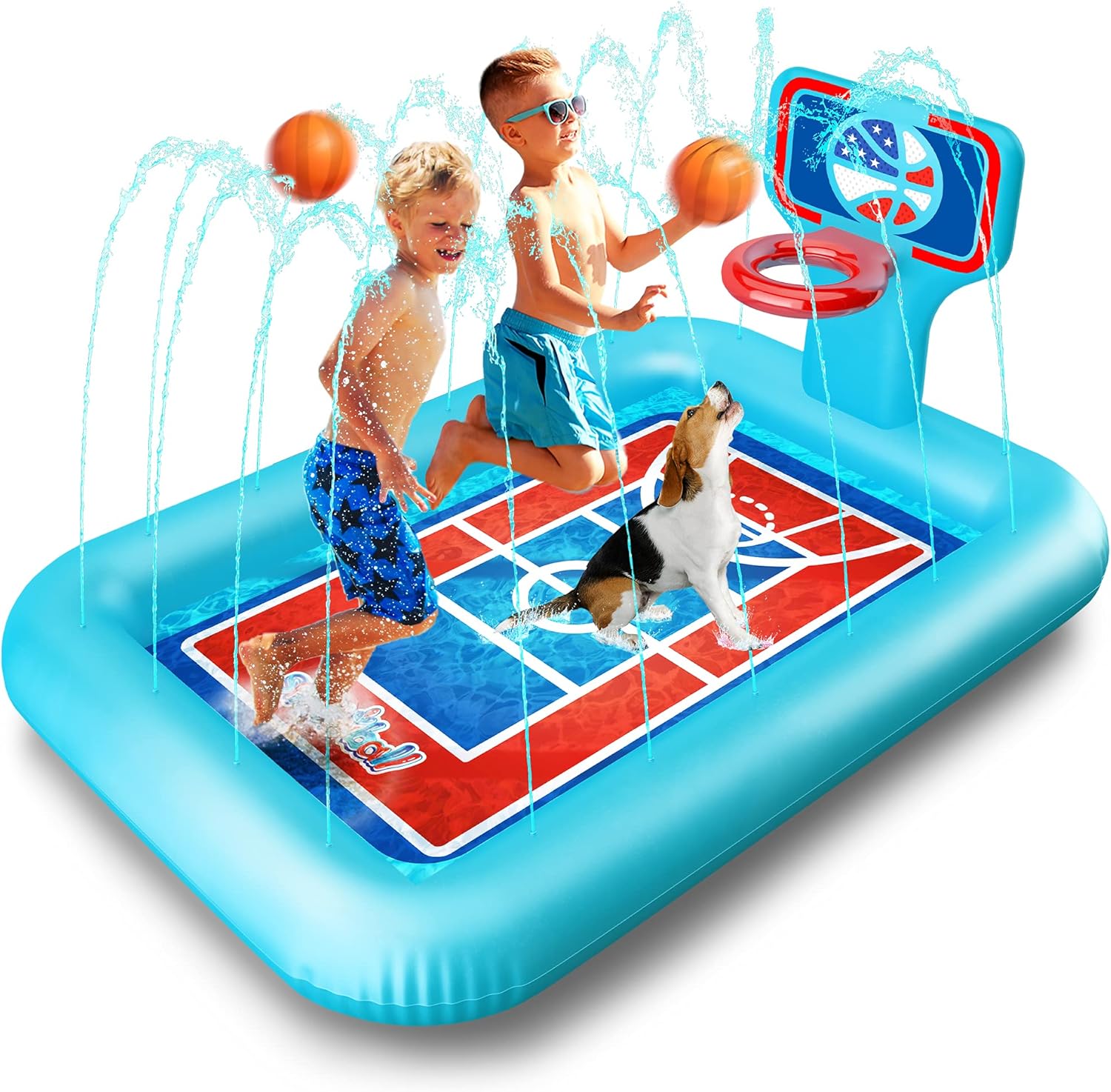 Splashie XXL Basketball Splash Pad - 82" Inflatable Basketball ...