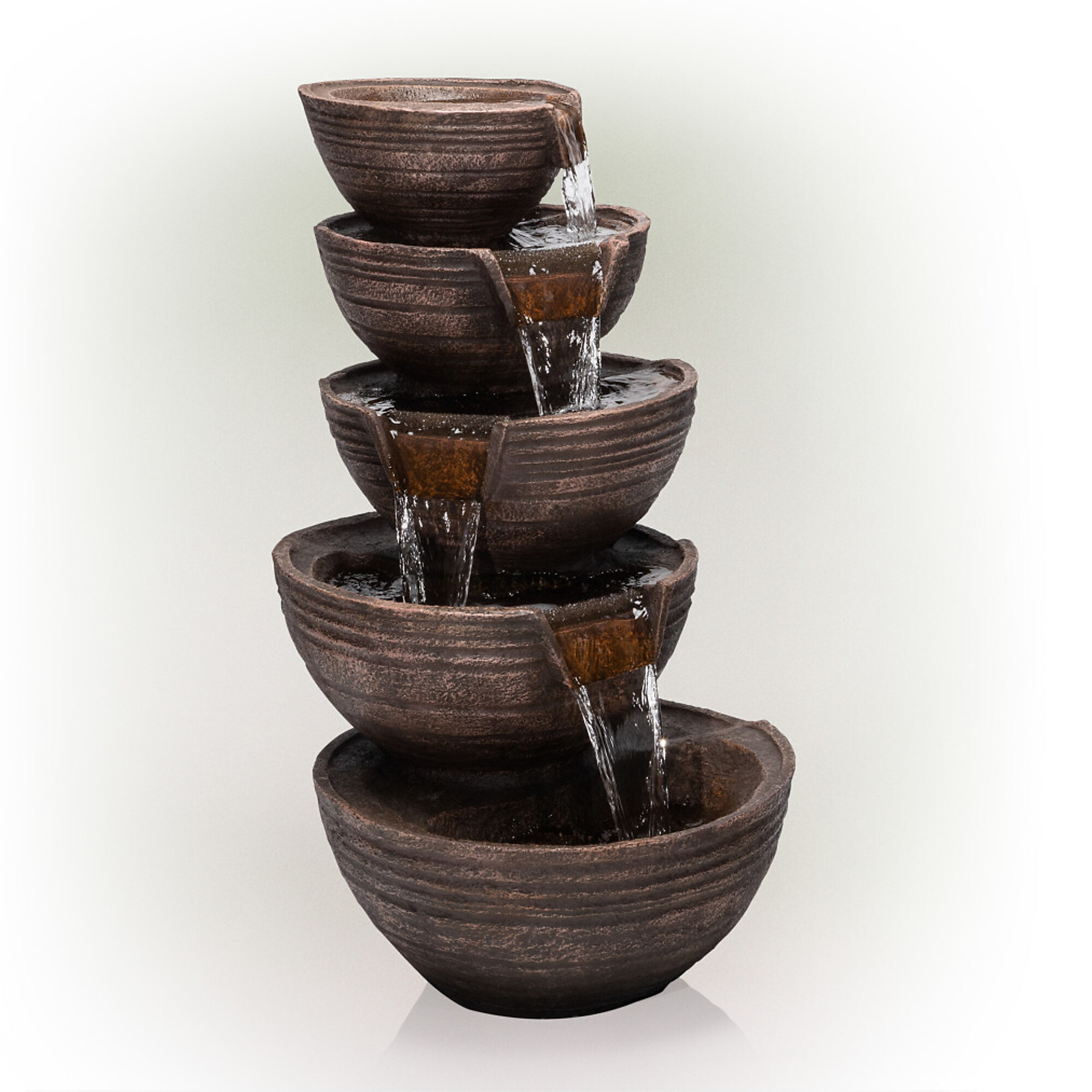 Alpine Corporation, 5-Tier Bowls Waterfall Fountain with LED Lights ...