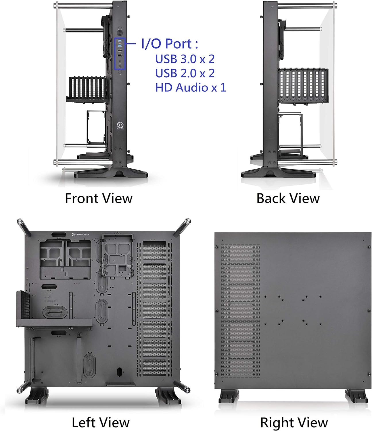 Thermaltake Core P5 Tempered Glass Titanium Edition ATX Vertical GPU ...