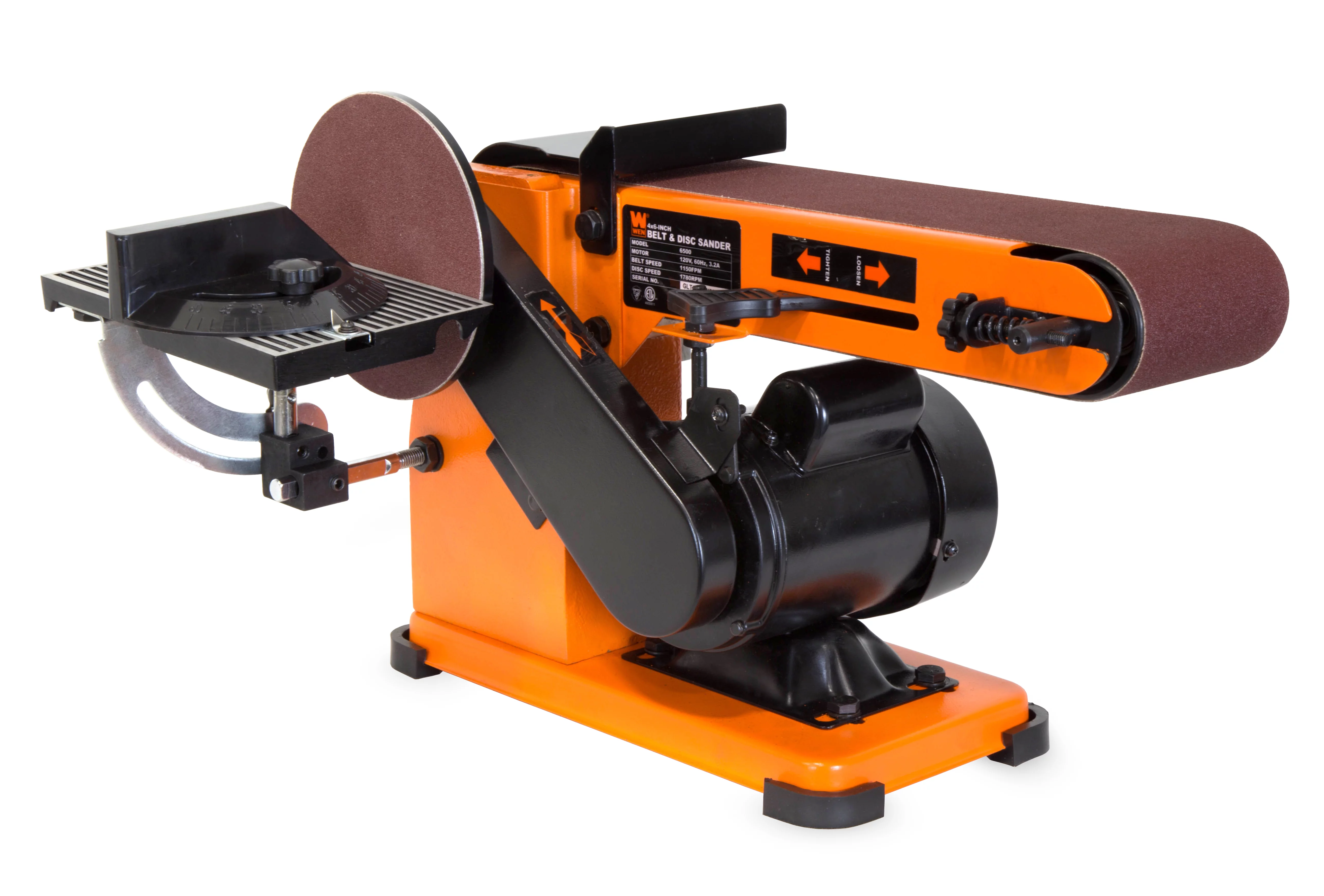 WEN Products 3.2-Amp 4 x 36-Inch Belt and 6-Inch Disc Sander with Steel ...
