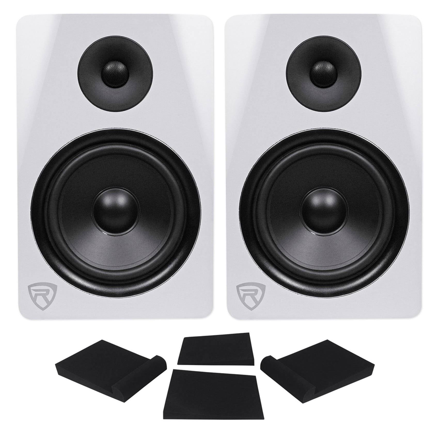 (2) Rockville DPM8W Dual Powered 8x22 600W Active Recording Studio ...