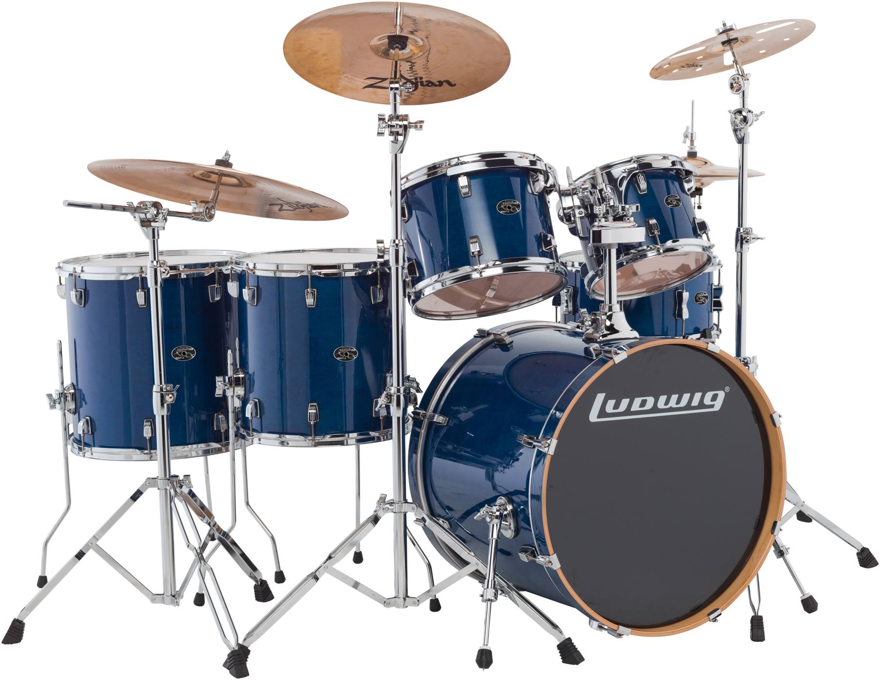 Ludwig Evolution Maple 6-Piece Shell Pack Transparent Blue - Revivalcandy