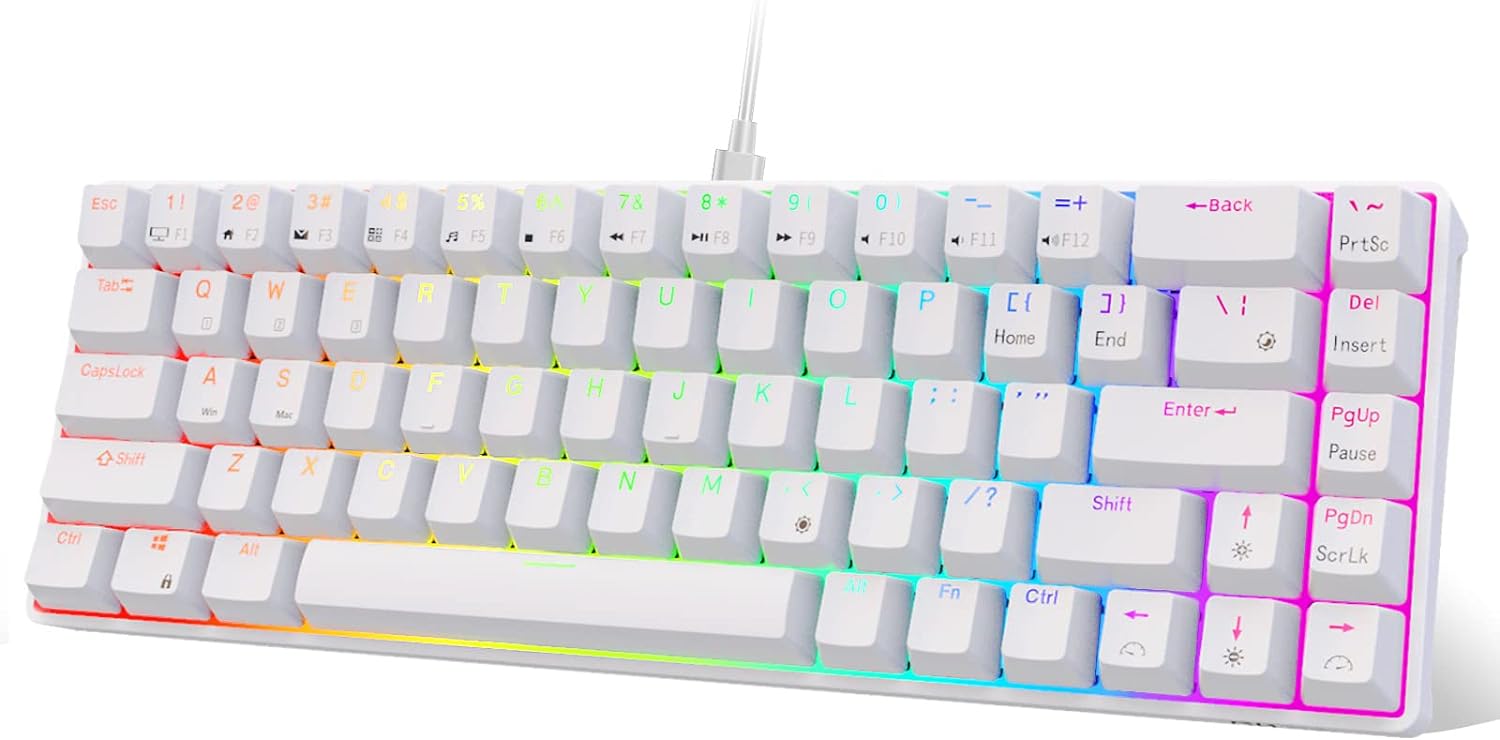 RK ROYAL KLUDGE RK68 (RK855) Wired 65% Mechanical Keyboard, RGB Backlit ...