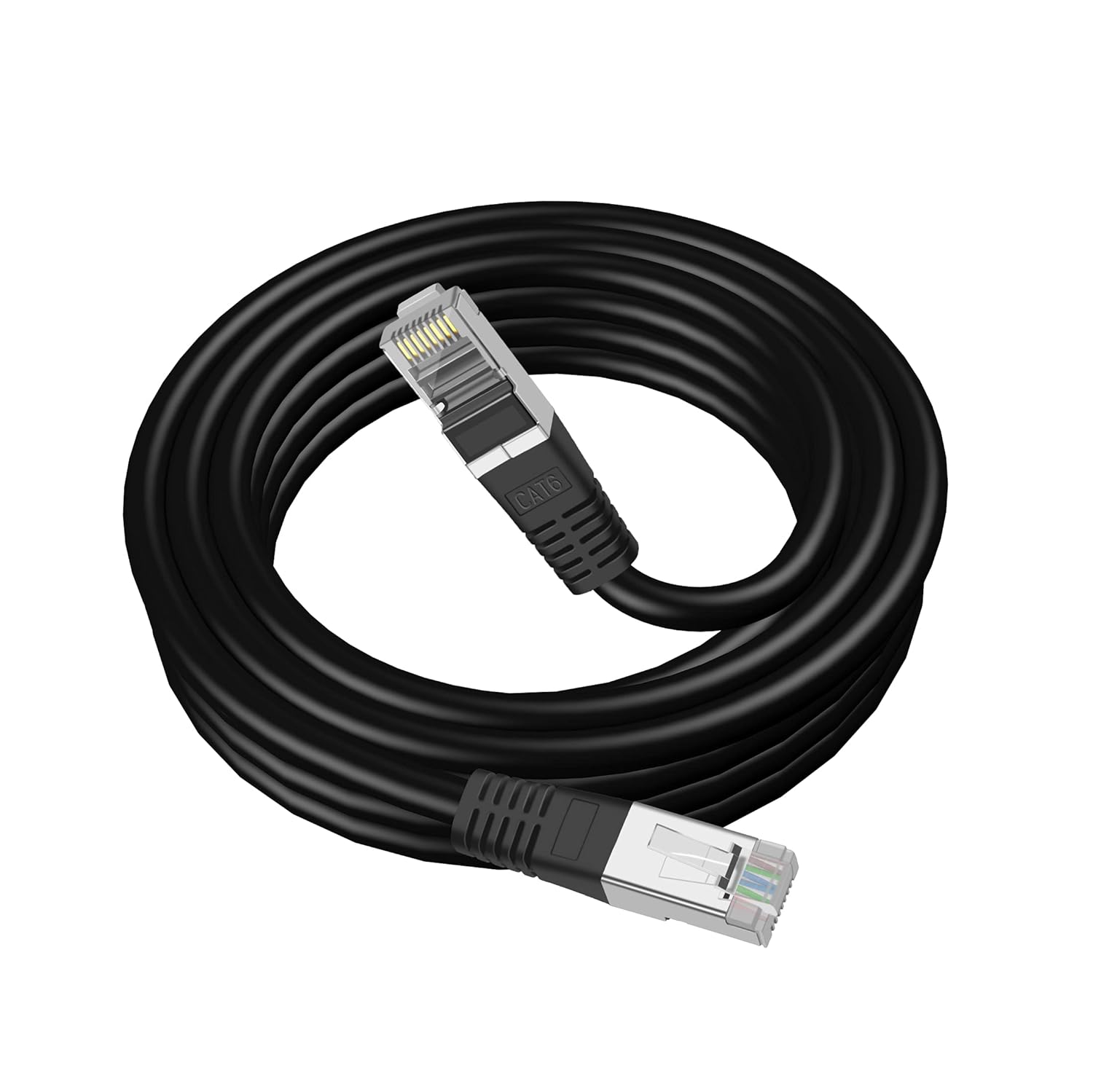 Ethernet Cable Cat6 Outdoor, 25ft Shielded Cord with RJ45 connectors ...