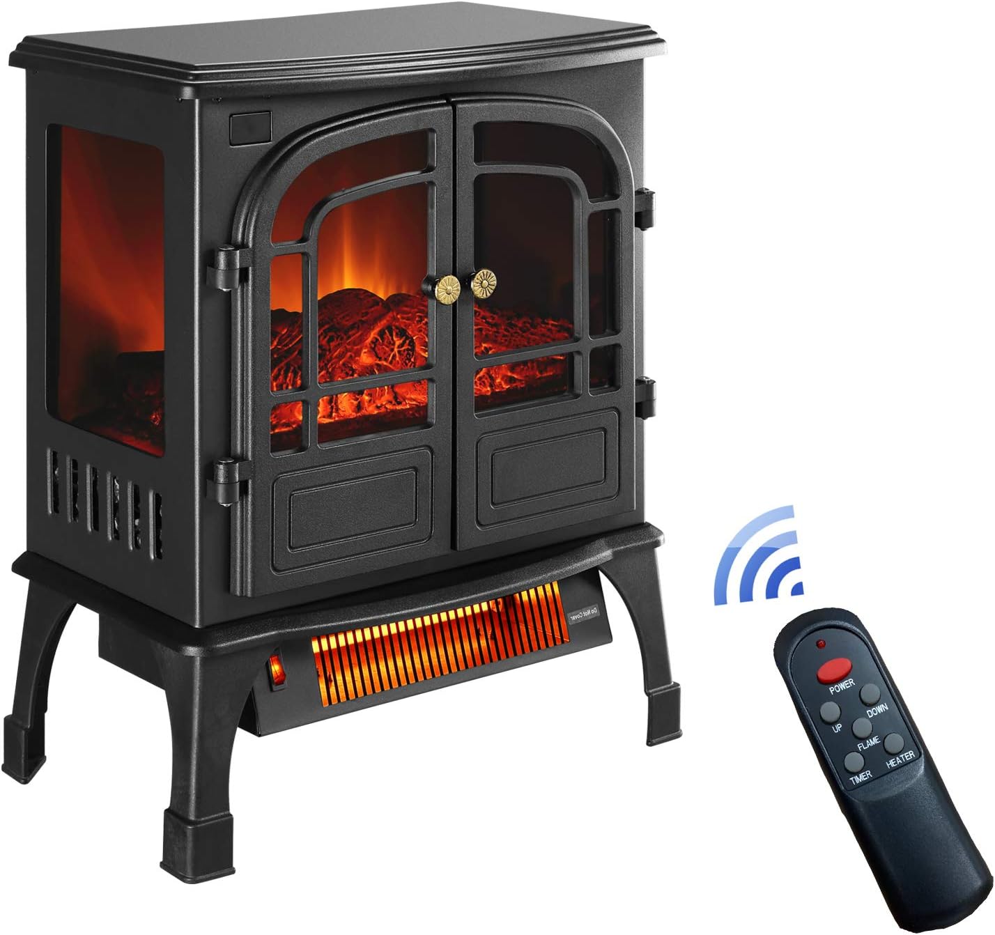1500W Electric Fireplace Heater with Remote Control, Freestanding ...