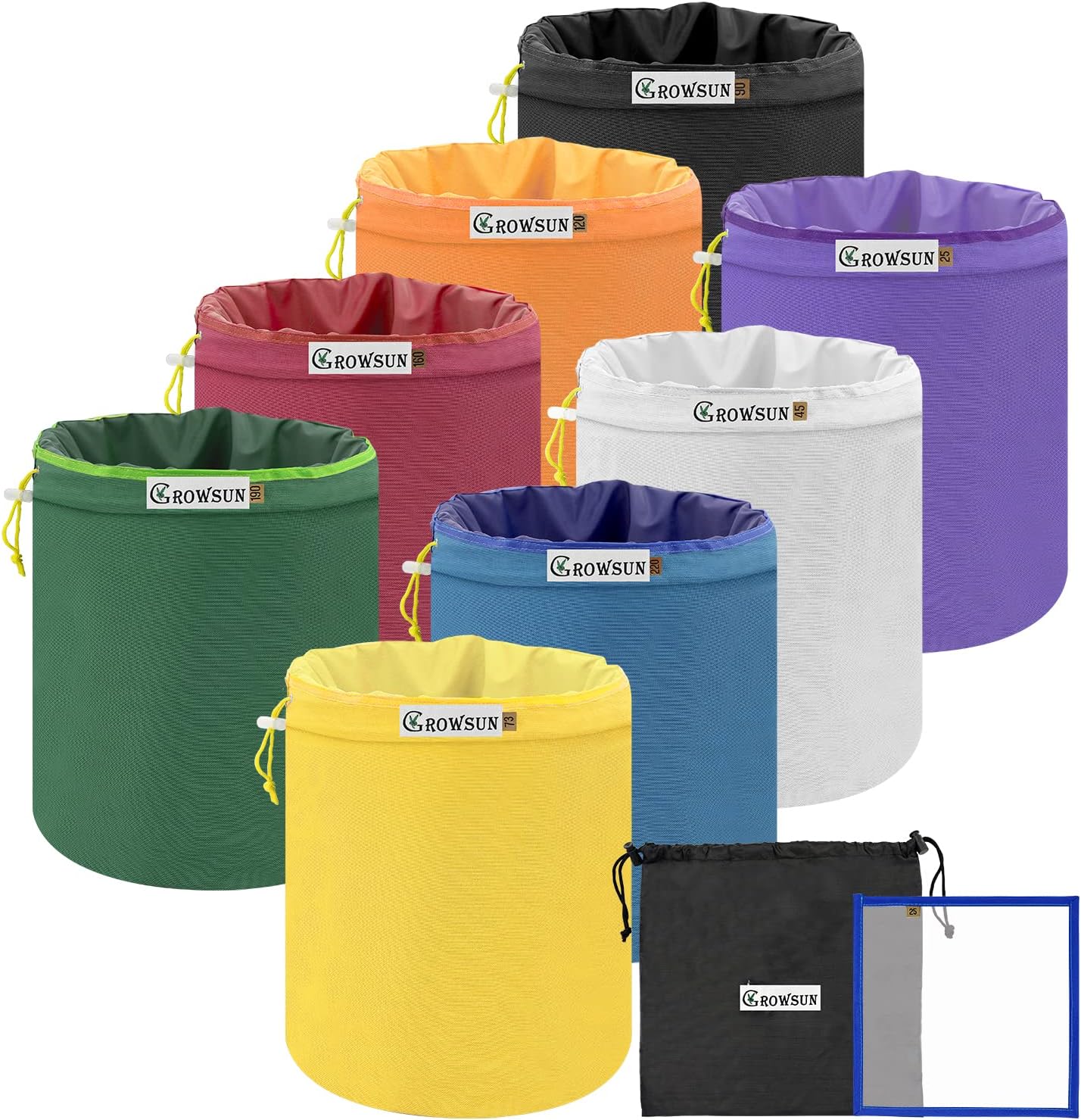 Growsun 20 gallon 8 bags Herbal Ice Bubble Hash Bag Essence Extractor ...