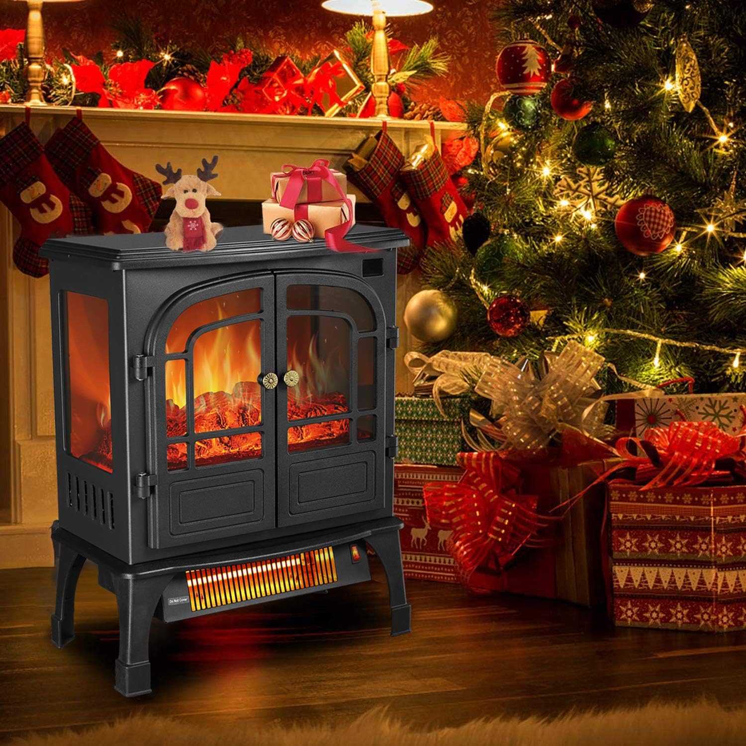 1500W Electric Fireplace Heater with Remote Control, Freestanding ...