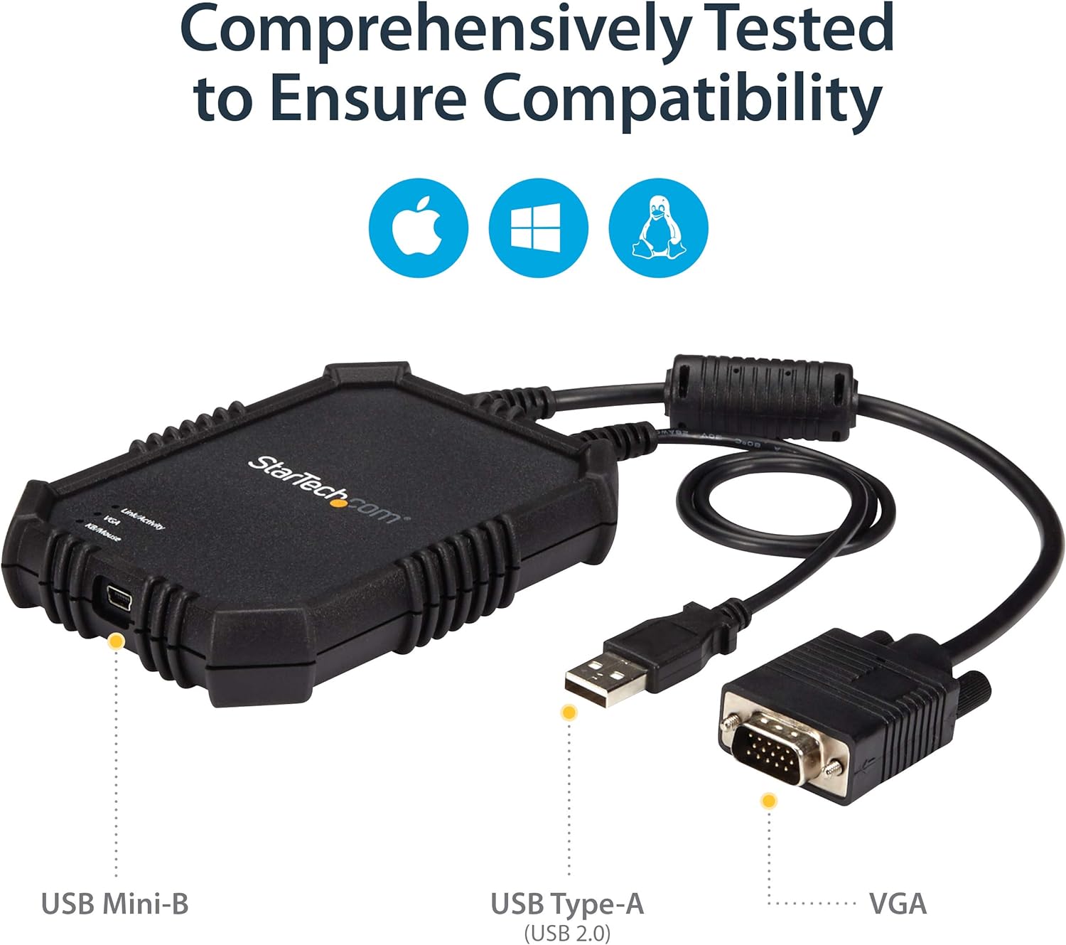 StarTech.com USB Crash Cart Adapter - File Transfer & Video - Portable ...