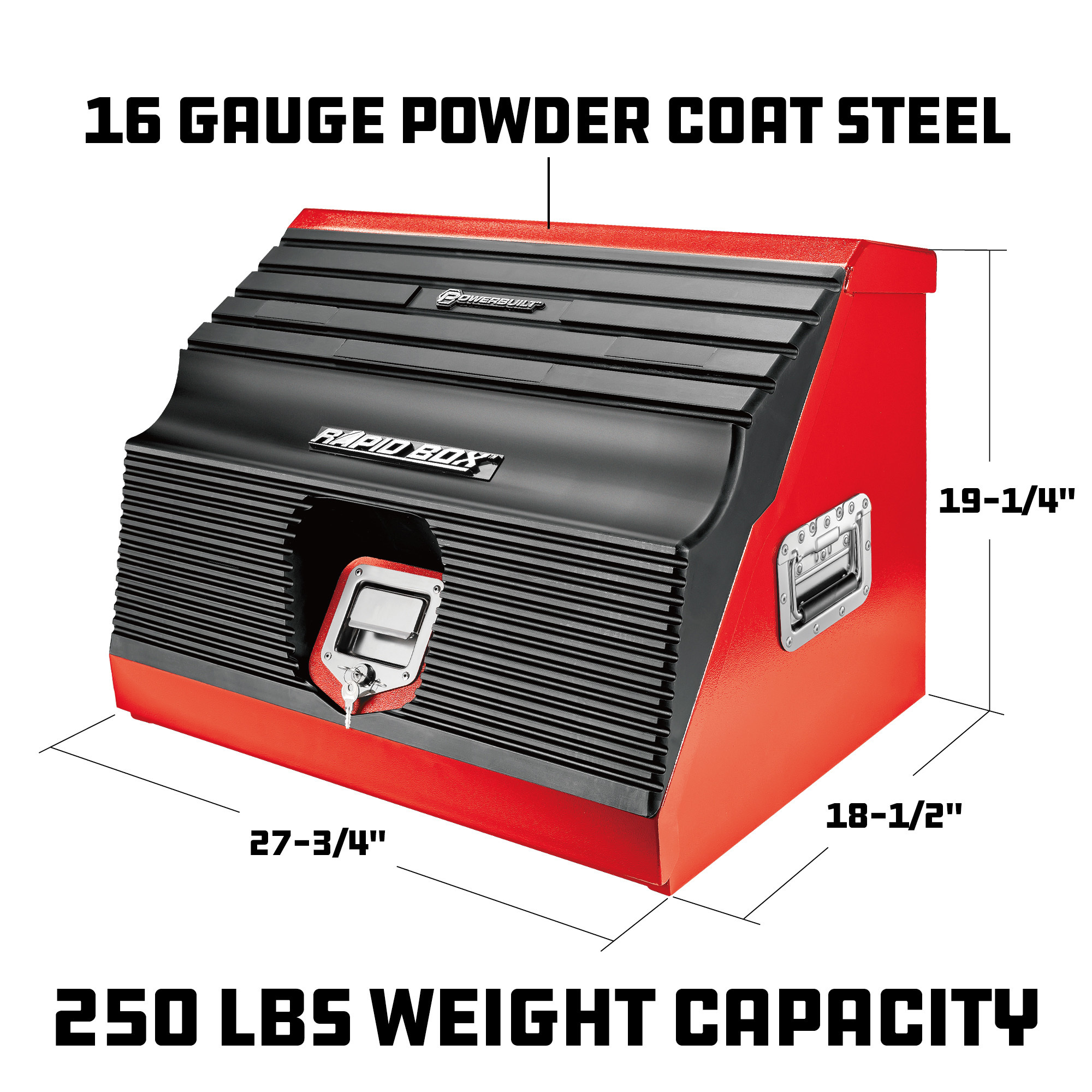 Powerbuilt, 26in. Rapid Box Portable Slant Front Toolbox-Red, Color ...
