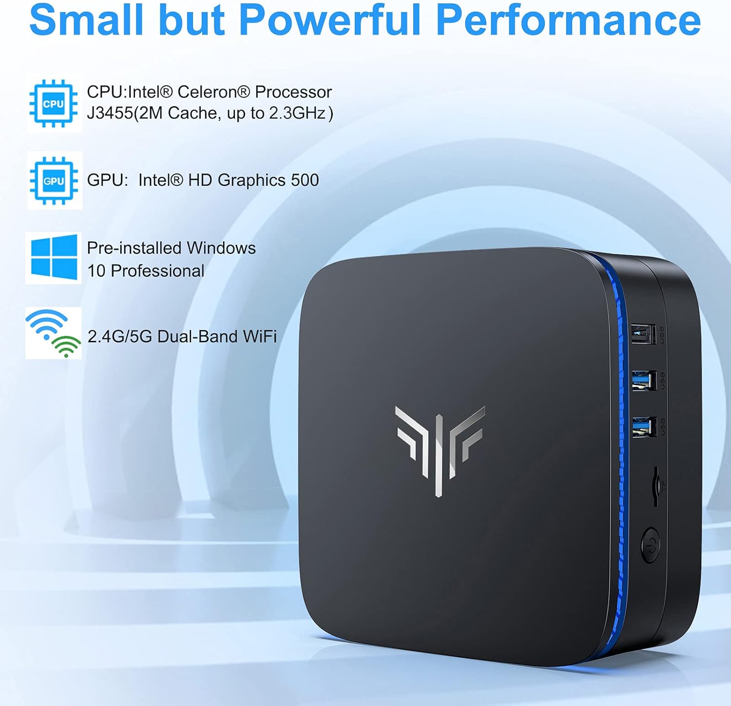 Mini PC Windows 10 Pro, 8GB RAM/128GB SSD Mini Desktop Computer Ιntel ...