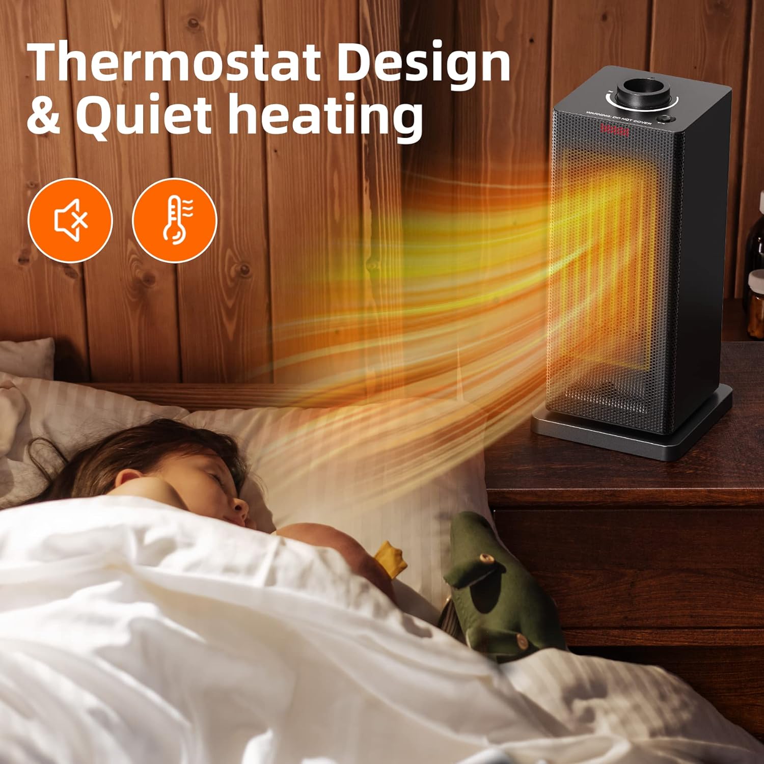 Space Heater, Portable Electric Heater Quiet&Fast for bedroom, Ceramic ...