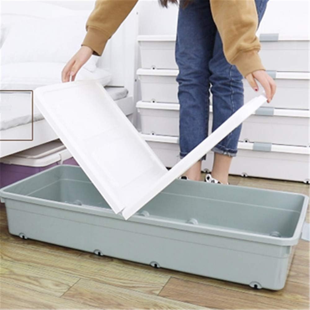 3 Pack Large Rolling Under Bed Storage Bin With Wheels, Sliding ...