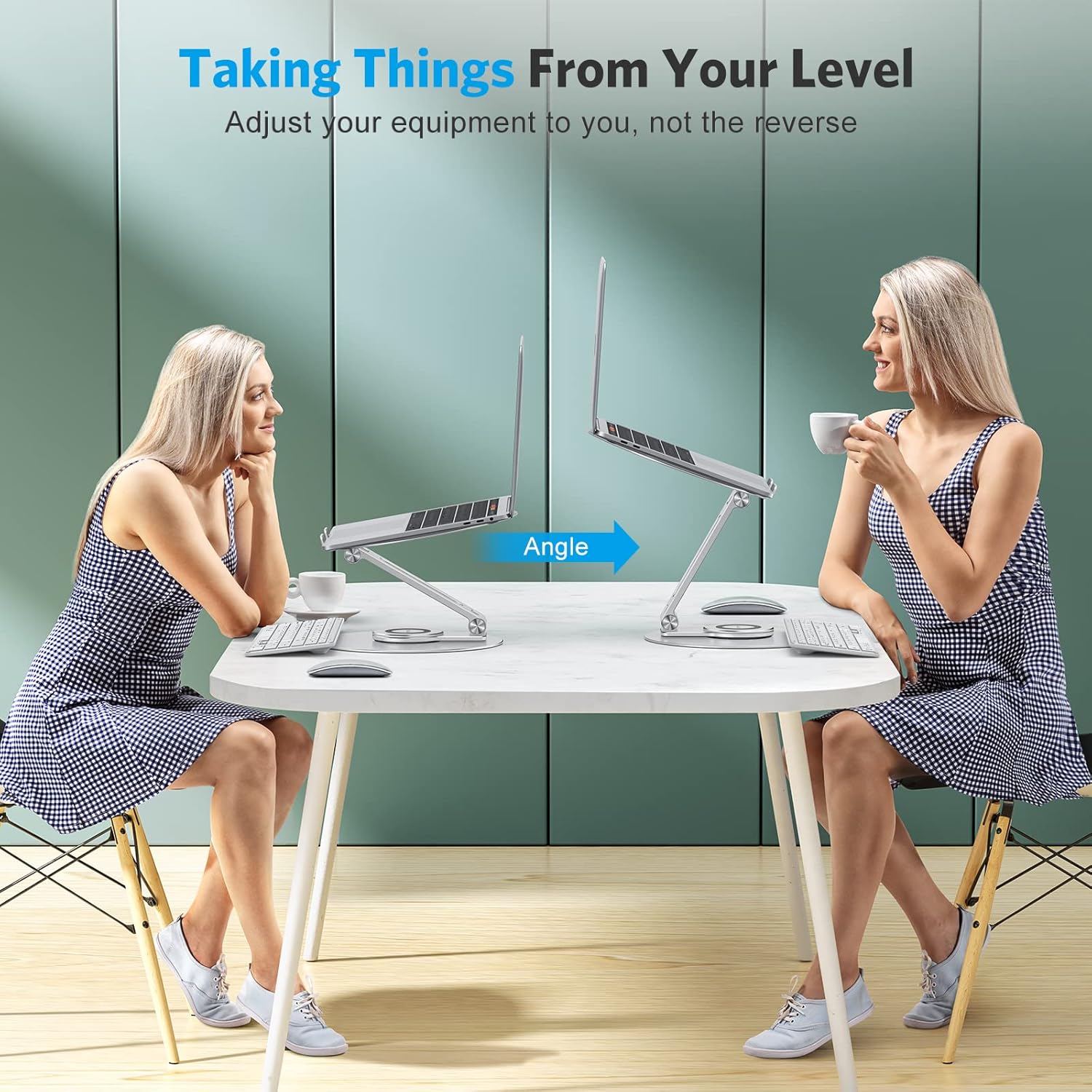 Adjustable Laptop Stand with 360 Rotating Base, OMOTON Ergonomic Laptop ...