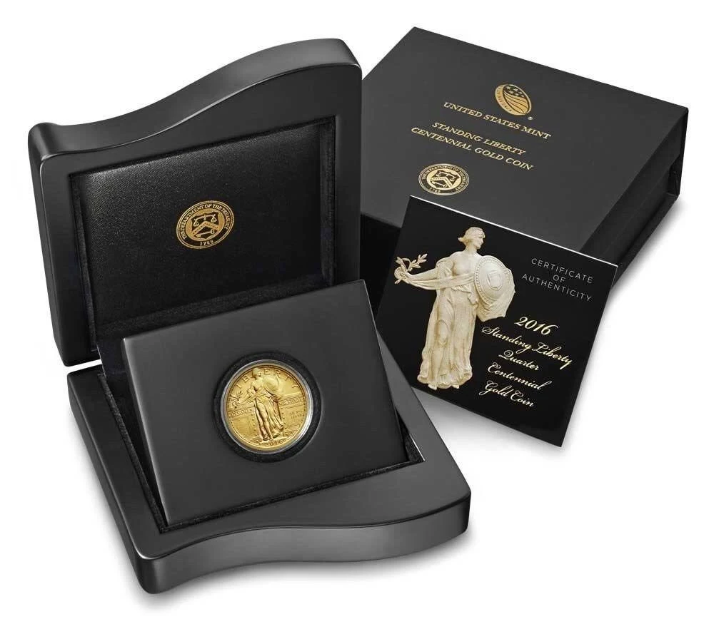 Home 2016 W Standing Liberty Quarter Gold Centennial Commemorative Coin ...