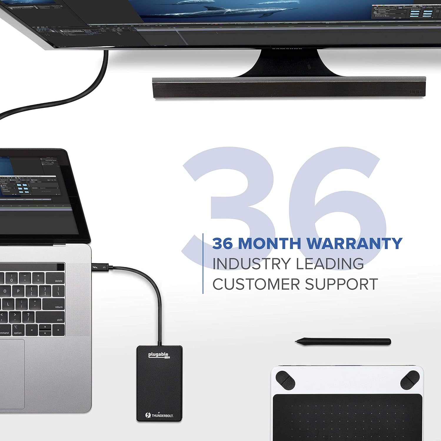 Plugable 1TB Thunderbolt 3 External SSD NVMe Drive (Up to 2400MBs ...