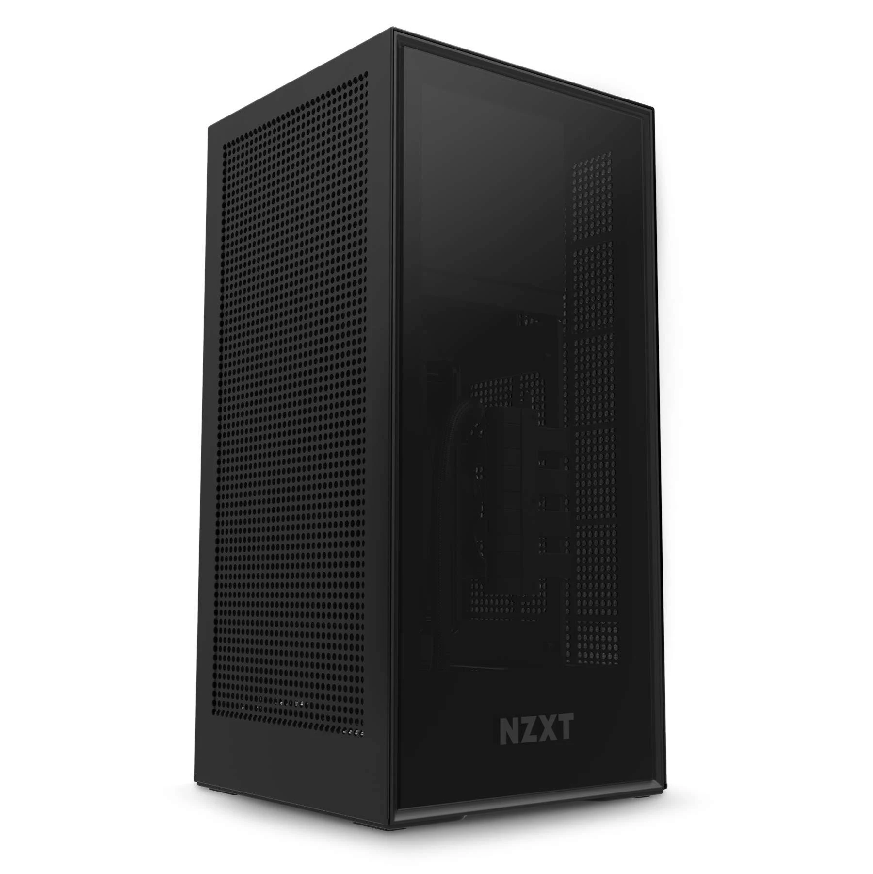 Nzxt H1 - Mini ITX Case with PSU, AIO, and Riser Card - Matte Black ...
