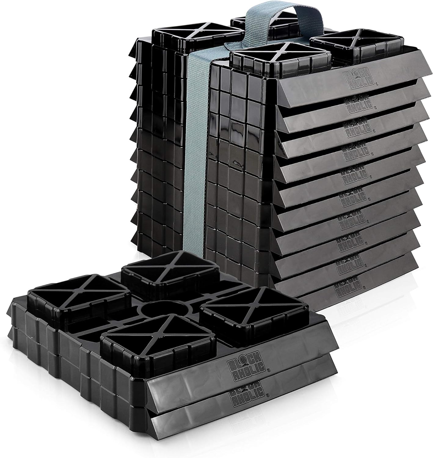 Blockaholic - RV Leveling Blocks - Pads with Built-in Ramps and Quick ...