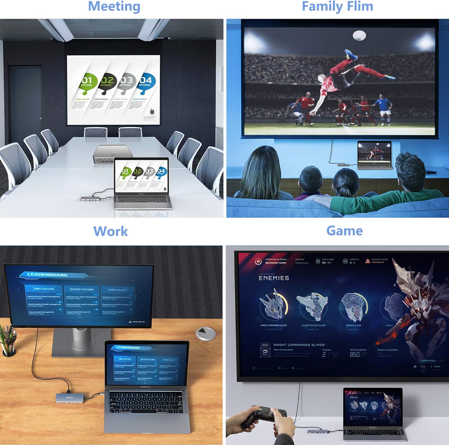 Lasuney Triple Display 12 in 1 USB C Docking Station Dock with 2 HDMI ...