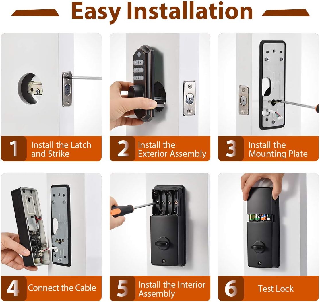 KING FORCE Keypad Deadbolt Lock,Smart Locks with Keypads, Keyless Entry ...