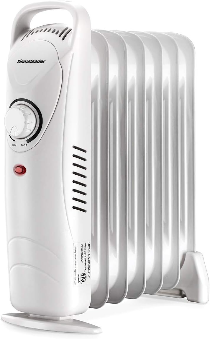 Homeleader Mini Oil Filled Heater, Adjustable Temperature Compact and ...