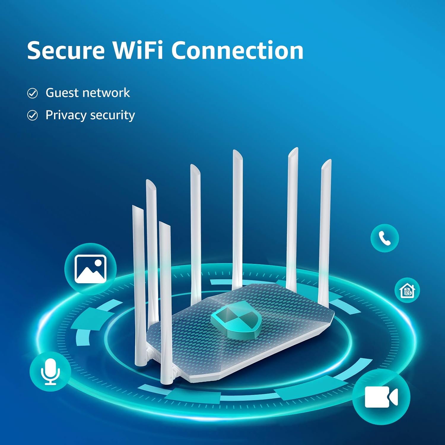 Gigabit WiFi Router, Dual Band Smart Wireless Router, Speedefy AC2100 ...