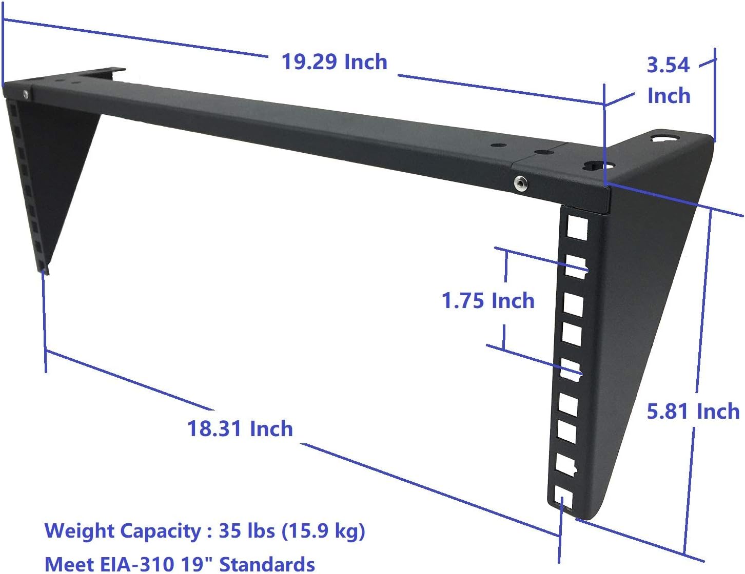 Jingchengmei Lightweight 4U 19 Inch Folding Vertical Wall Mount Rack ...