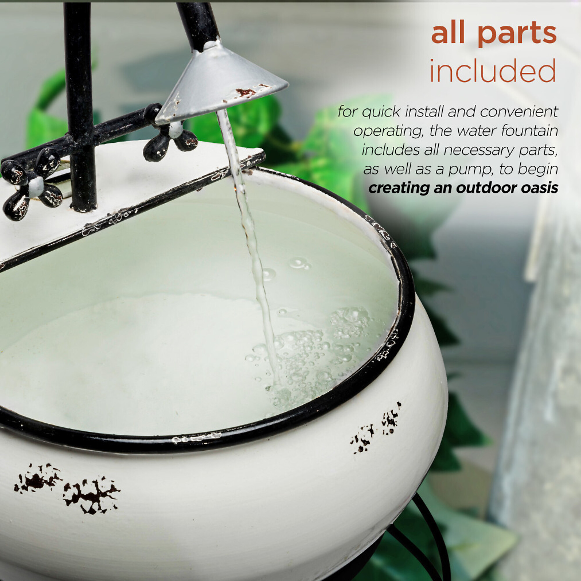 Alpine Corporation, Outdoor Vintage Sink Fountain and Stand, Volts 120 ...