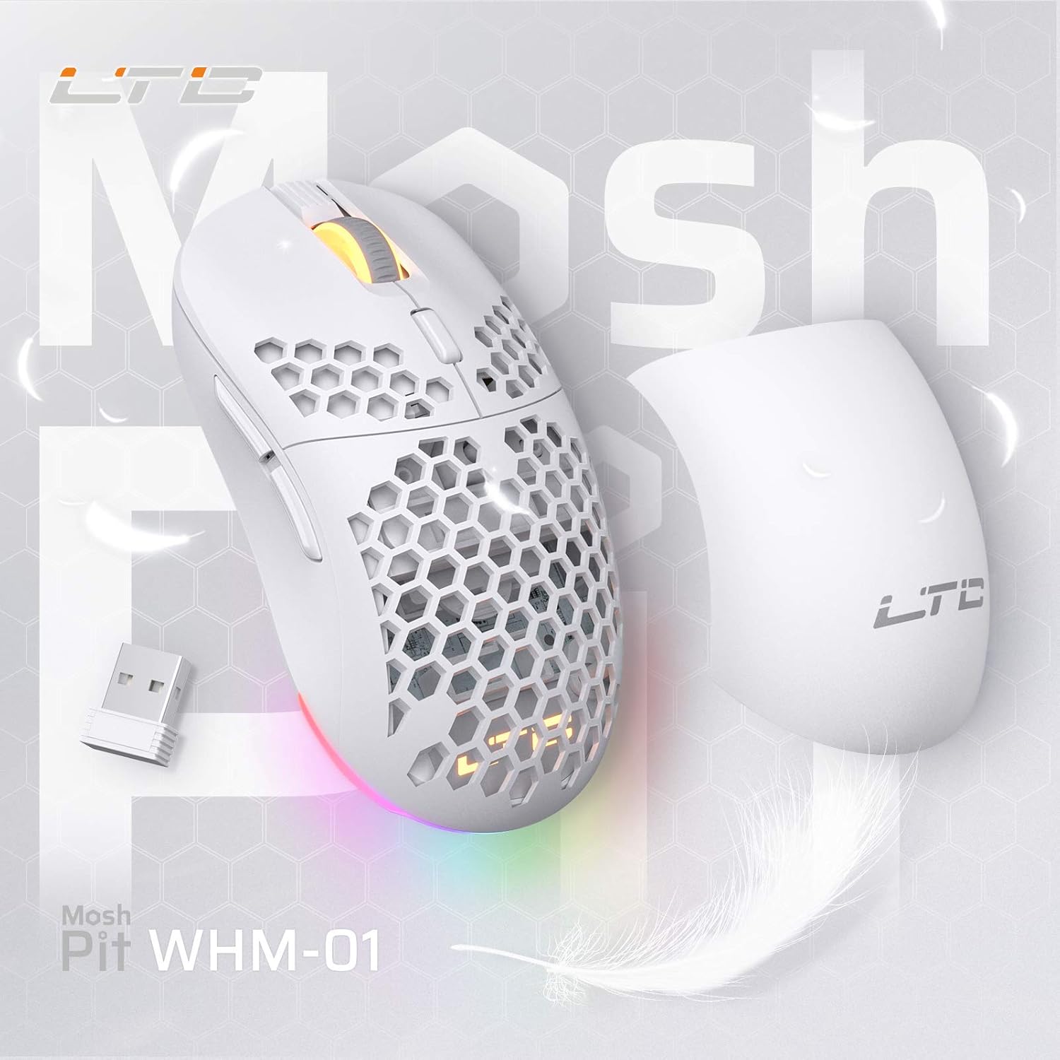 LTC Mosh Pit 16,000 DPI RGB Wireless Ambidextrous Gaming Mouse with ...