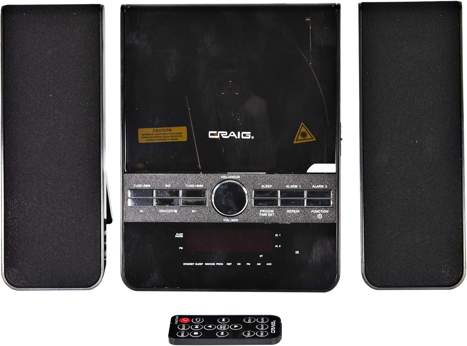 Craig Electronics CM427BT-BK Mini 3-Piece CD Shelf Stereo System with ...