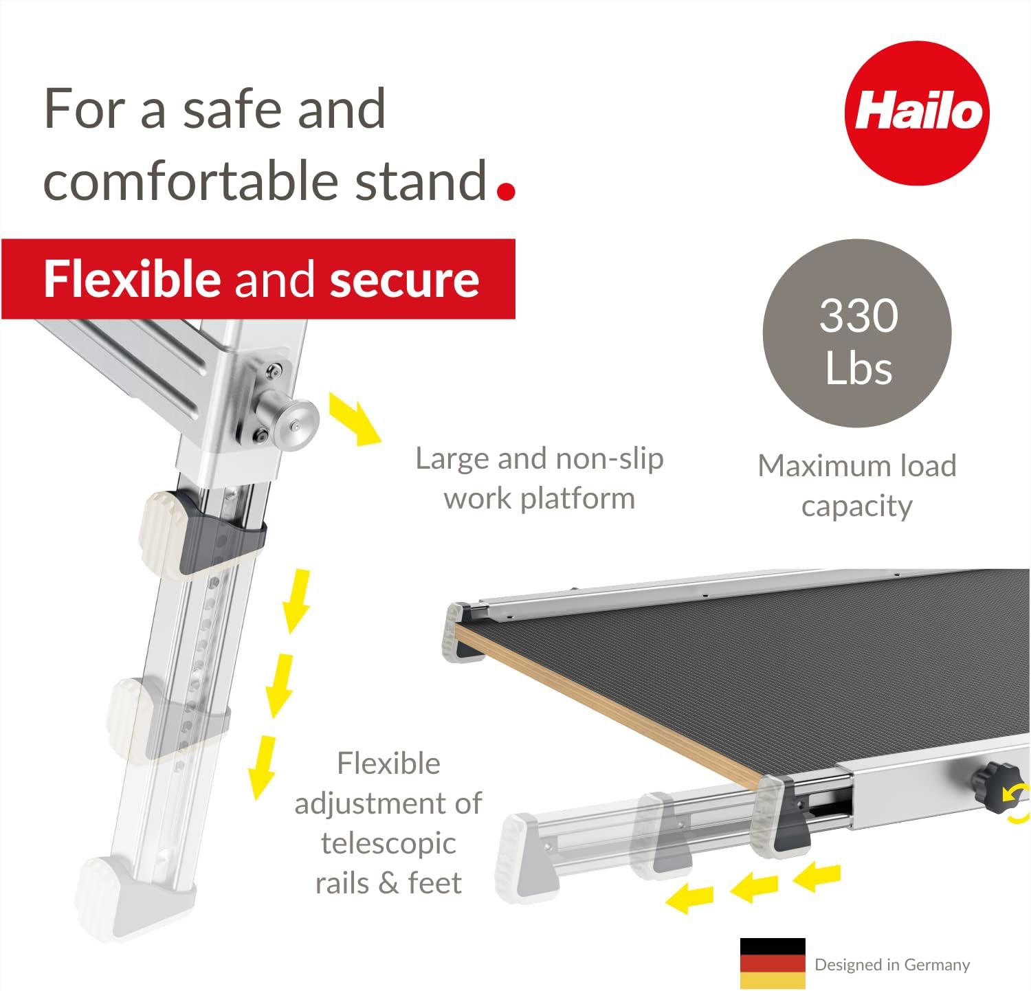 Hailo TP1 Staircase Platform 9940-001, for Use with Step Stools & Step ...