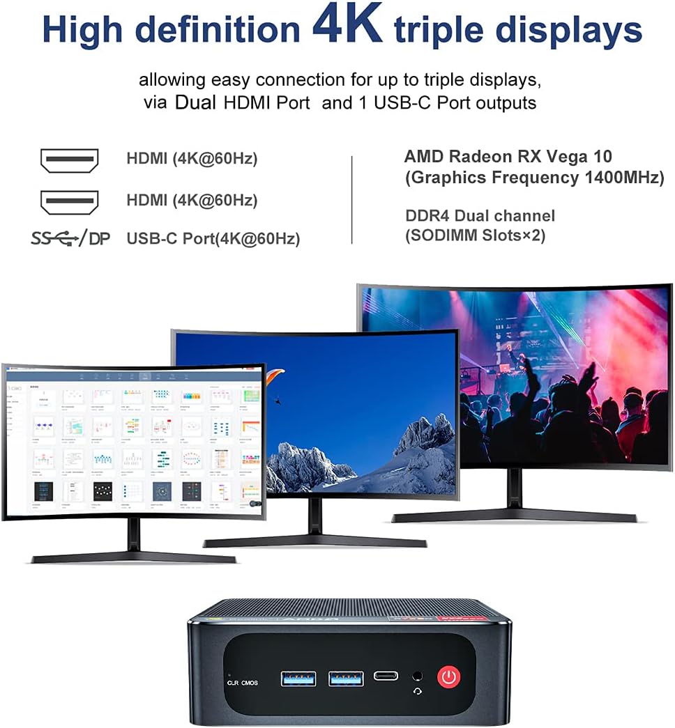 Computers & Tablets GTR5 Mini PC AMD Ryzen 9 5900hx 8C/16T Windows 11 ...