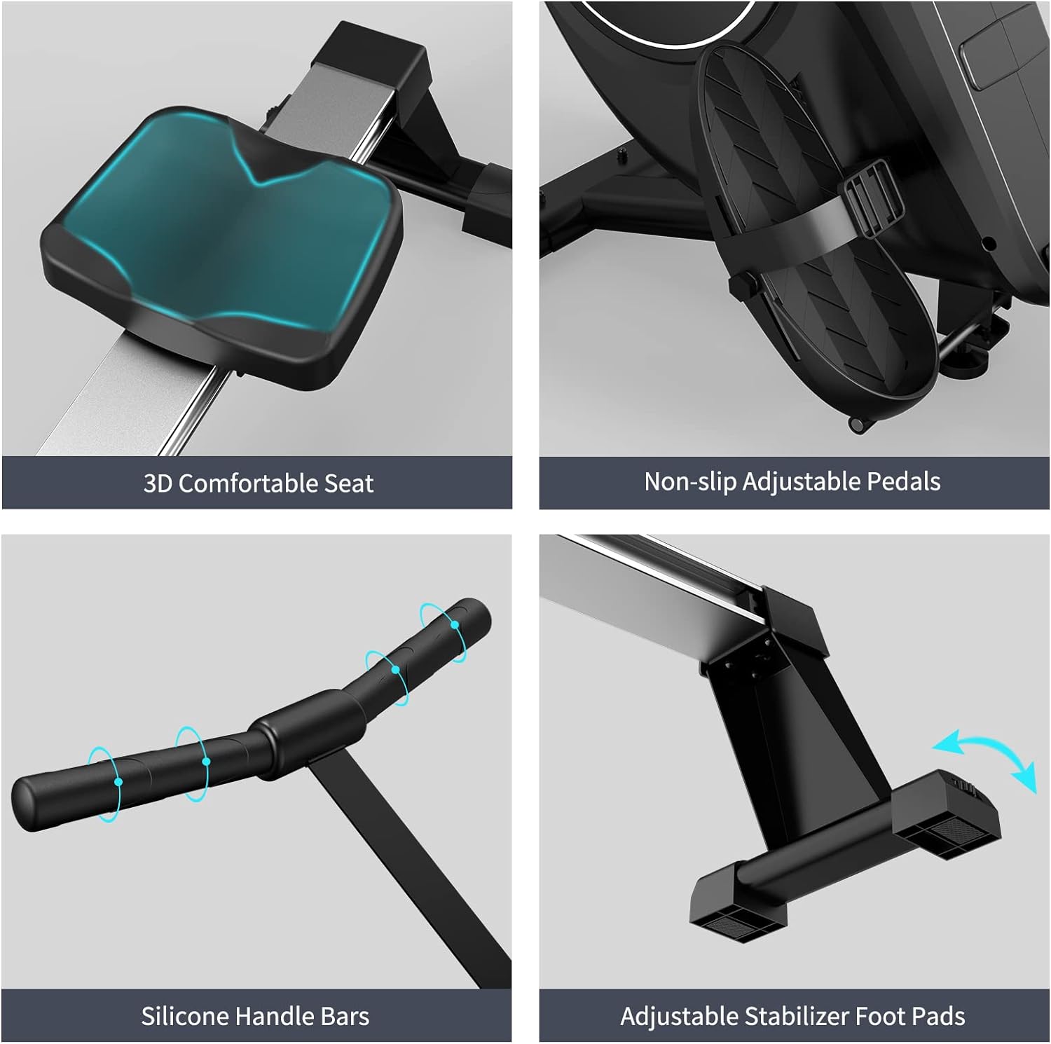 PASYOU Folding Rowing Machine Indoor Magnetic Rower for Full Body ...