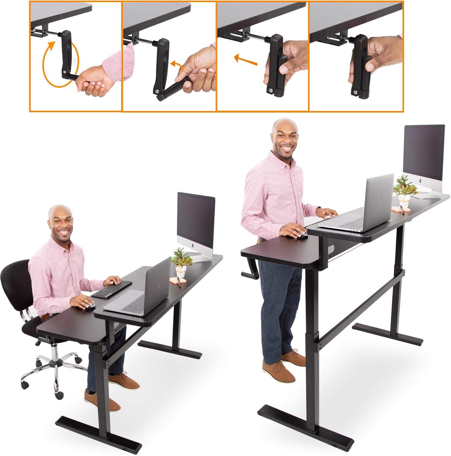 Stand Steady Tranzendesk | 47 Inch Dual Level Standing Desk with Shelf ...