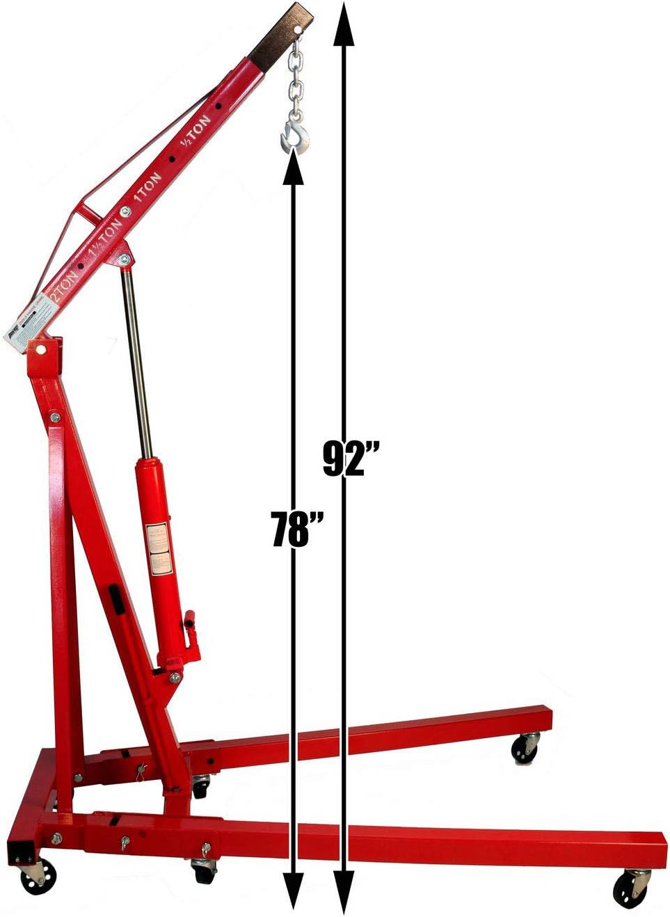 Dragway Tools 2 Ton Folding Hydraulic Engine Hoist Cherry Picker Shop ...