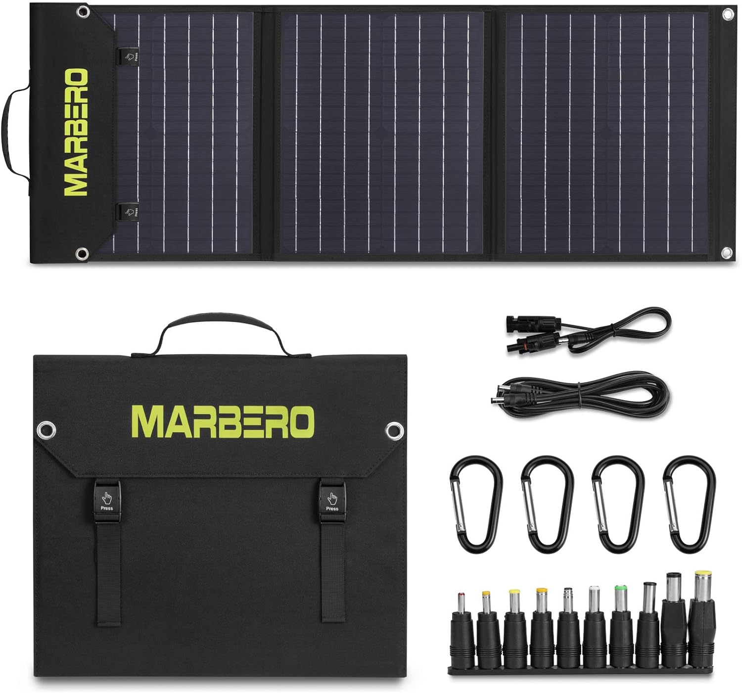 MARBERO 60W Foldable Solar Panel Battery Charger for Portable Power ...
