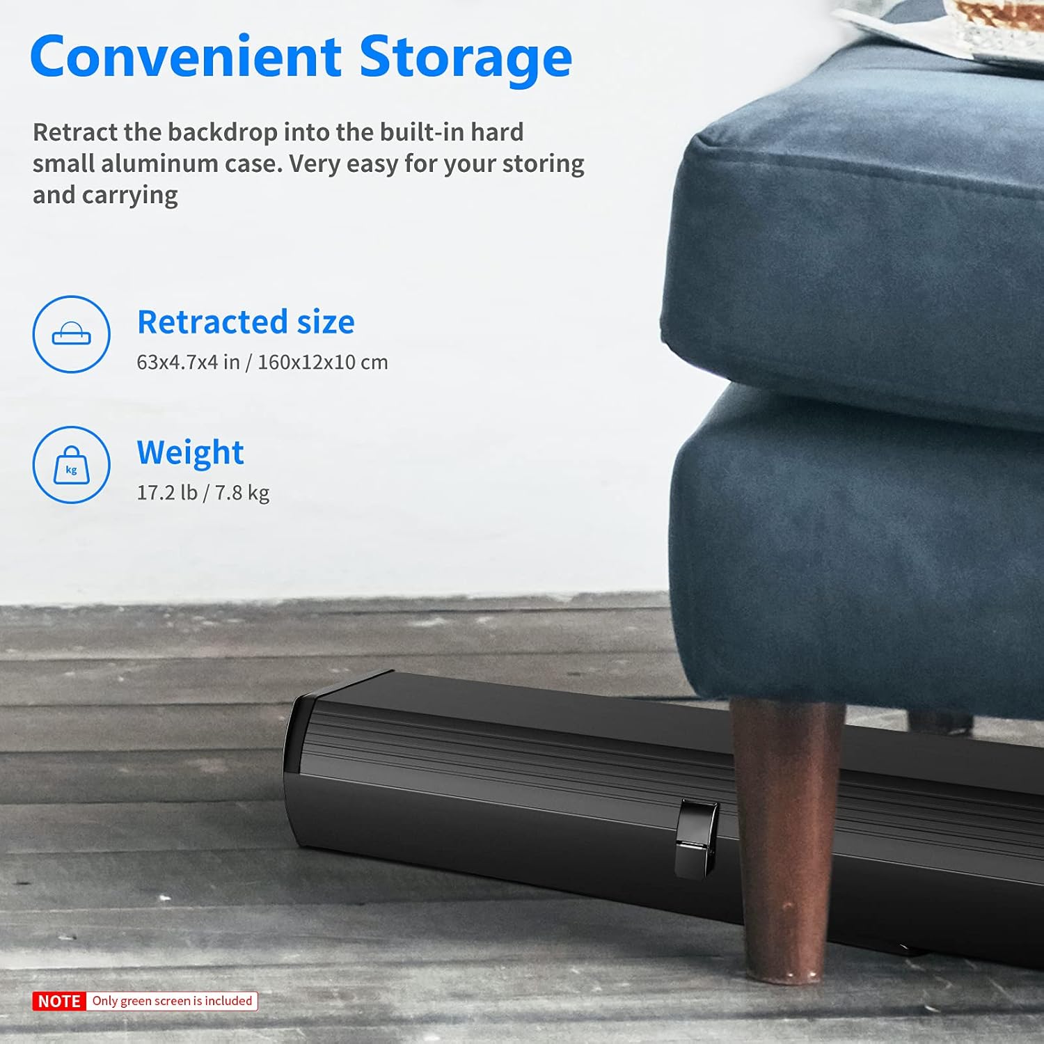 Neewer 5x6 ft/1.5x1.9m Green Screen Green Backdrop, Portable ...