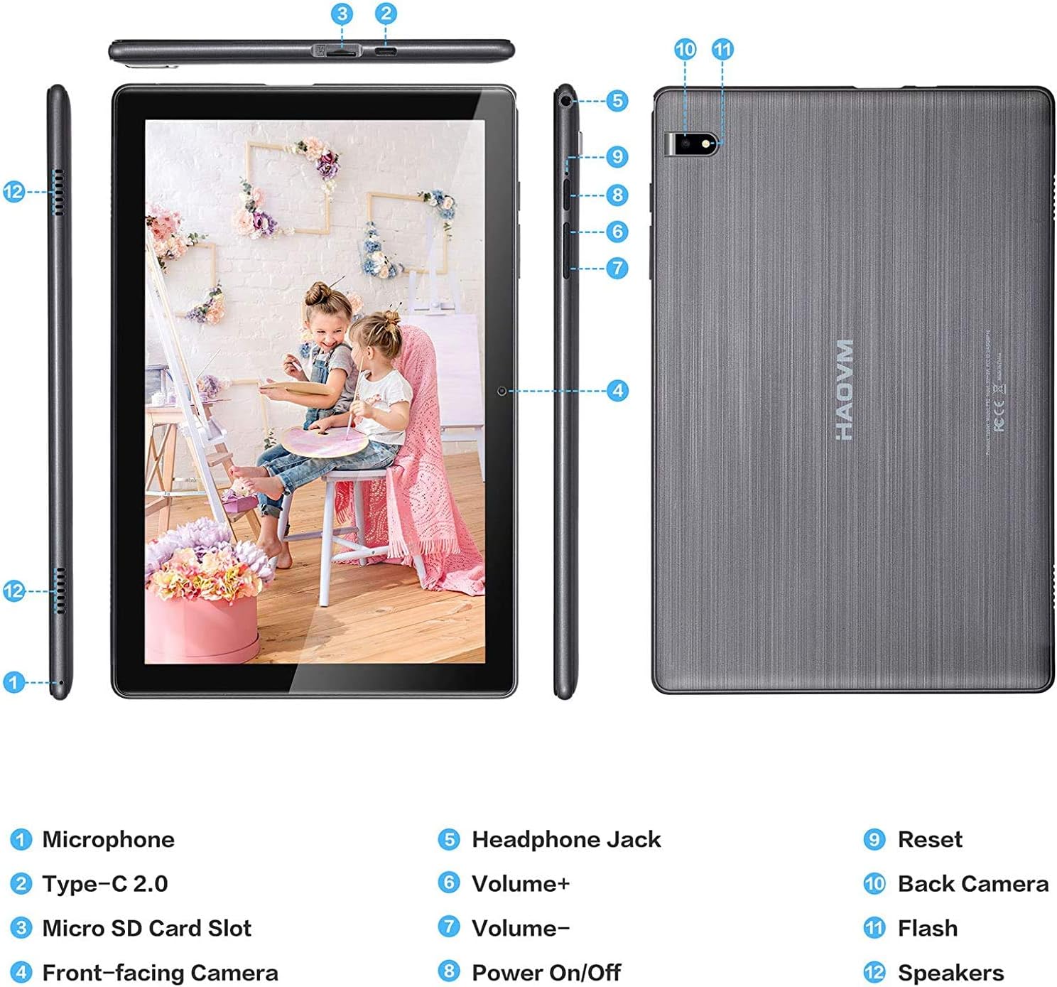 Android 11.0 Pie Tablet 10 Inch,HAOVM MediaPad P10 Tablets Octa-Core 1 ...