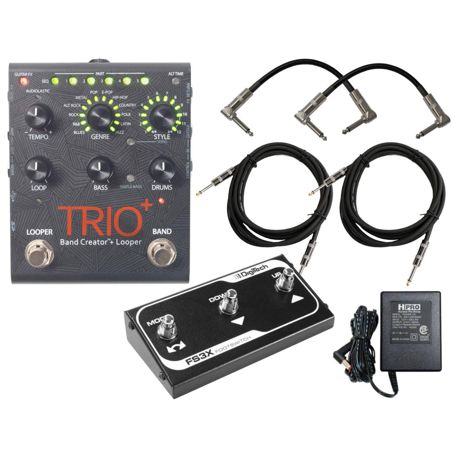 DigiTech Trio+ Band Creator + Looper w/ FS3X Footswitch, 4 Cables, and ...