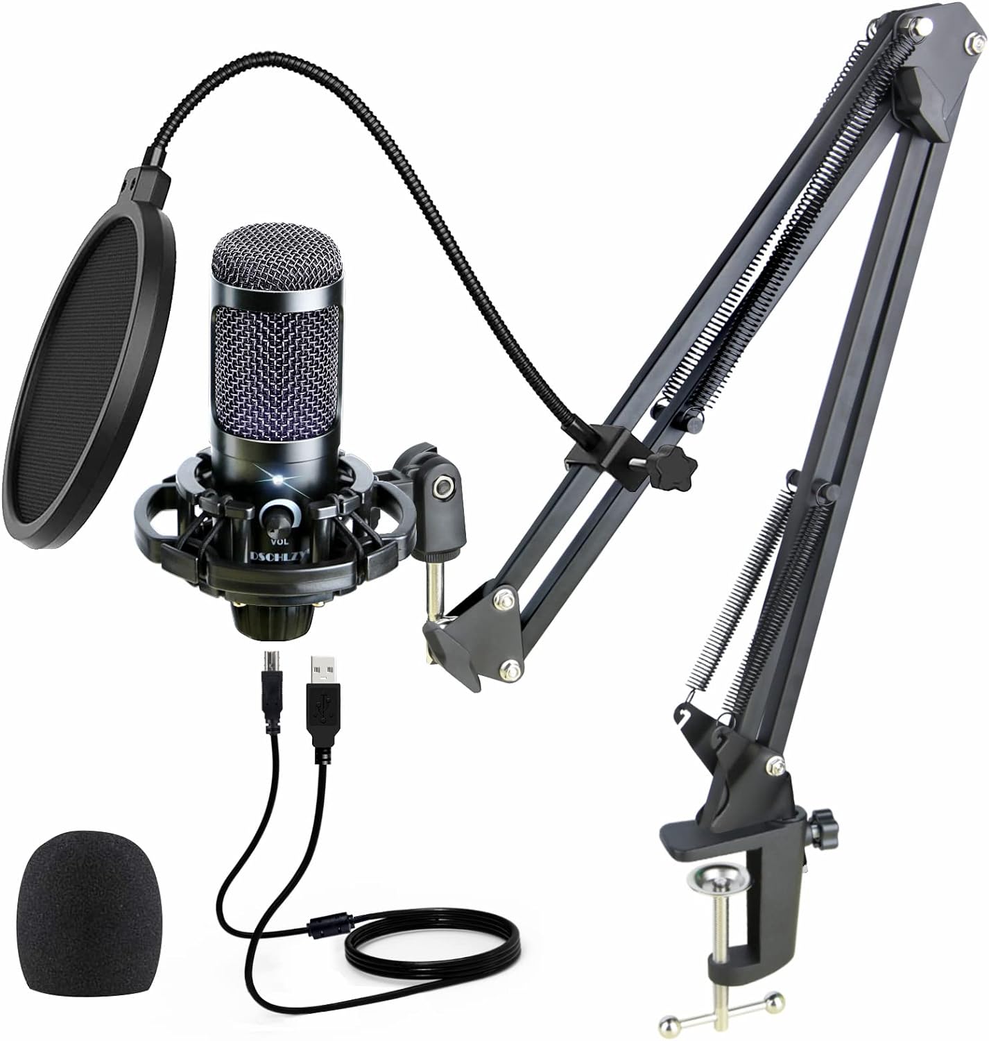 USB Condenser Podcast Recording Microphone: Mic Studio Singing Cardioid ...