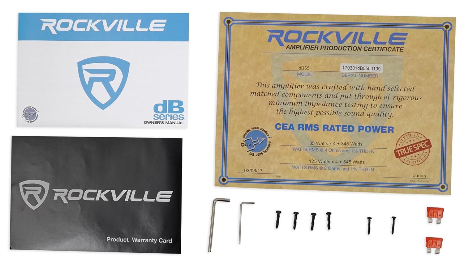 Rockville dB55 4000 Watt Peak/980w RMS 5 Channel Car Amplifier + Amp ...
