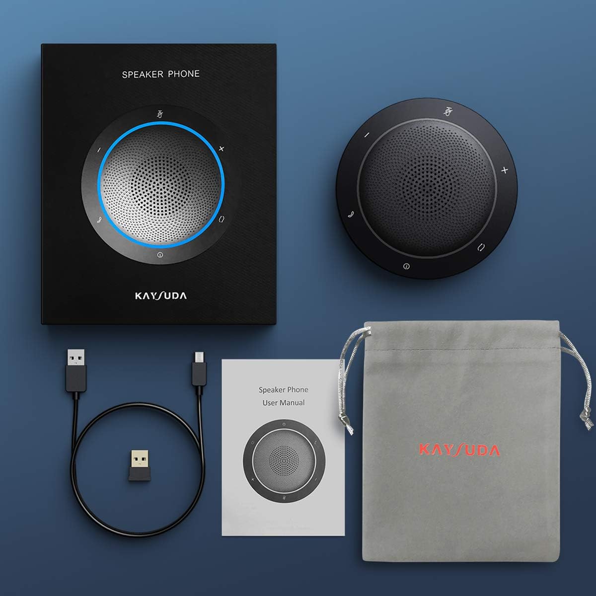 Kaysuda Bluetooth Conference Speakerphone Wireless Microphone and ...