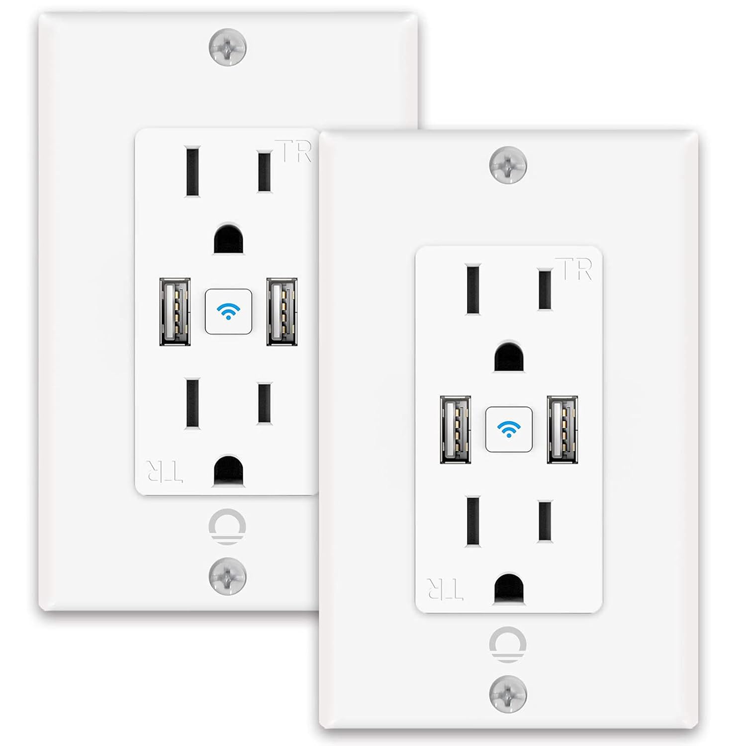 Smart Outlet with 2 USB Ports,Lumary Smart Outlet in Wall Works with ...