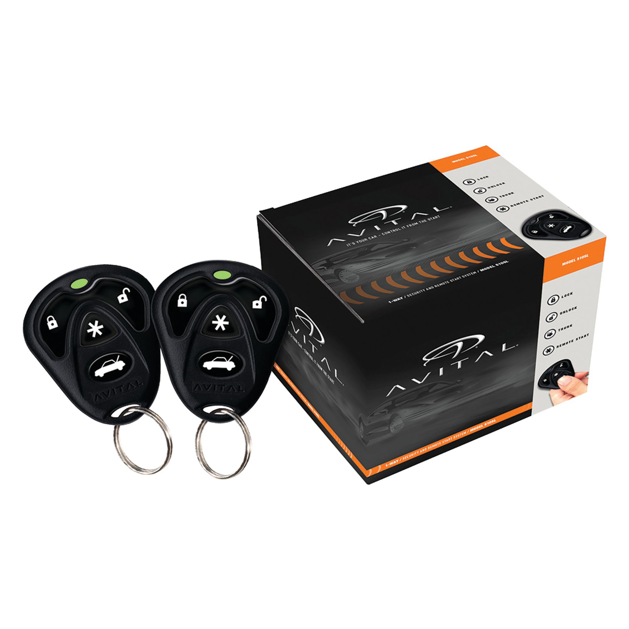 Avital, 1-Way Security Remote-Start System with D2D, Power Source ...