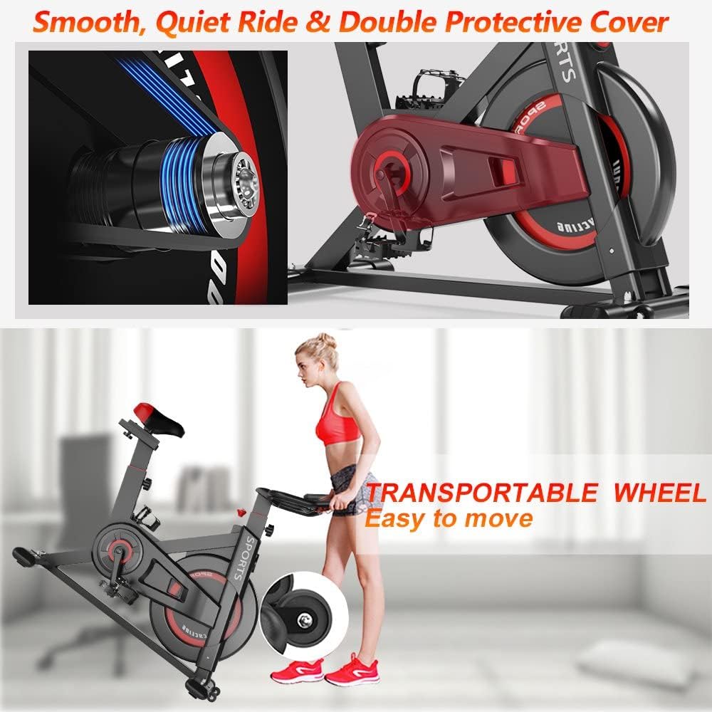 Dripex Exercise Bike with Adjustable Seat & Resistance - Ultra-Silent ...