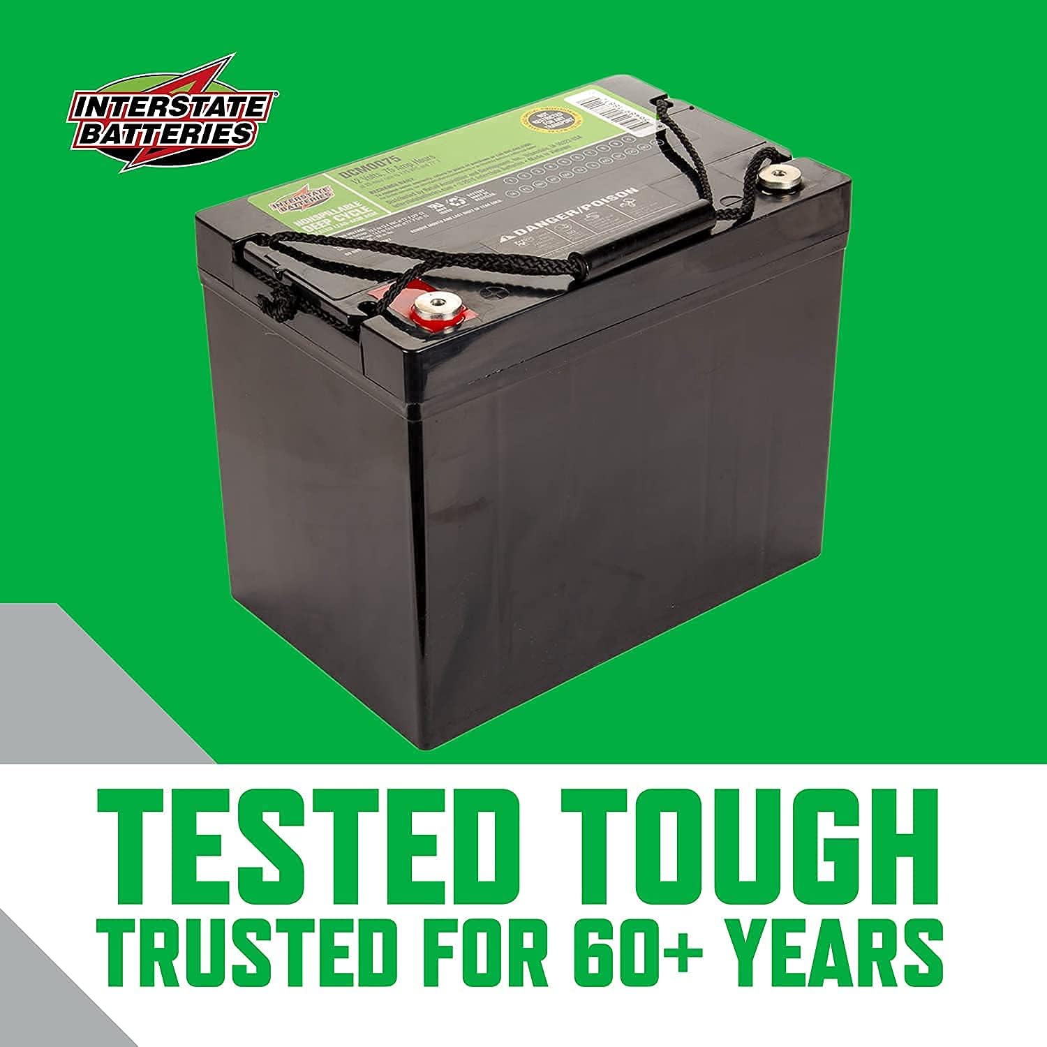 Interstate Batteries 12V 55Ah Deep Cycle Battery (DCM0055) Sealed Lead ...