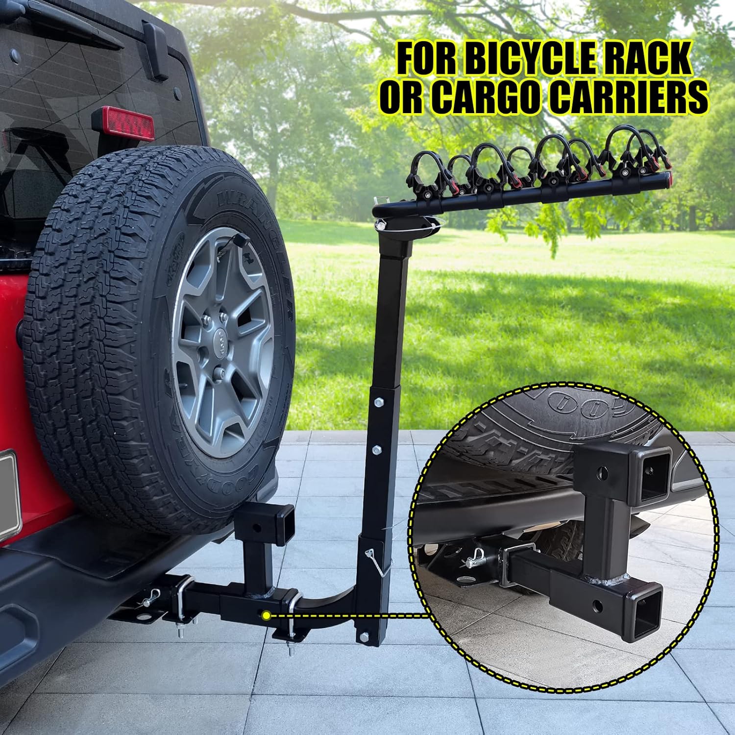 KAIRAY Double Hitch Receiver 2 inch Trailer Hitch Extension Riser Hitch ...