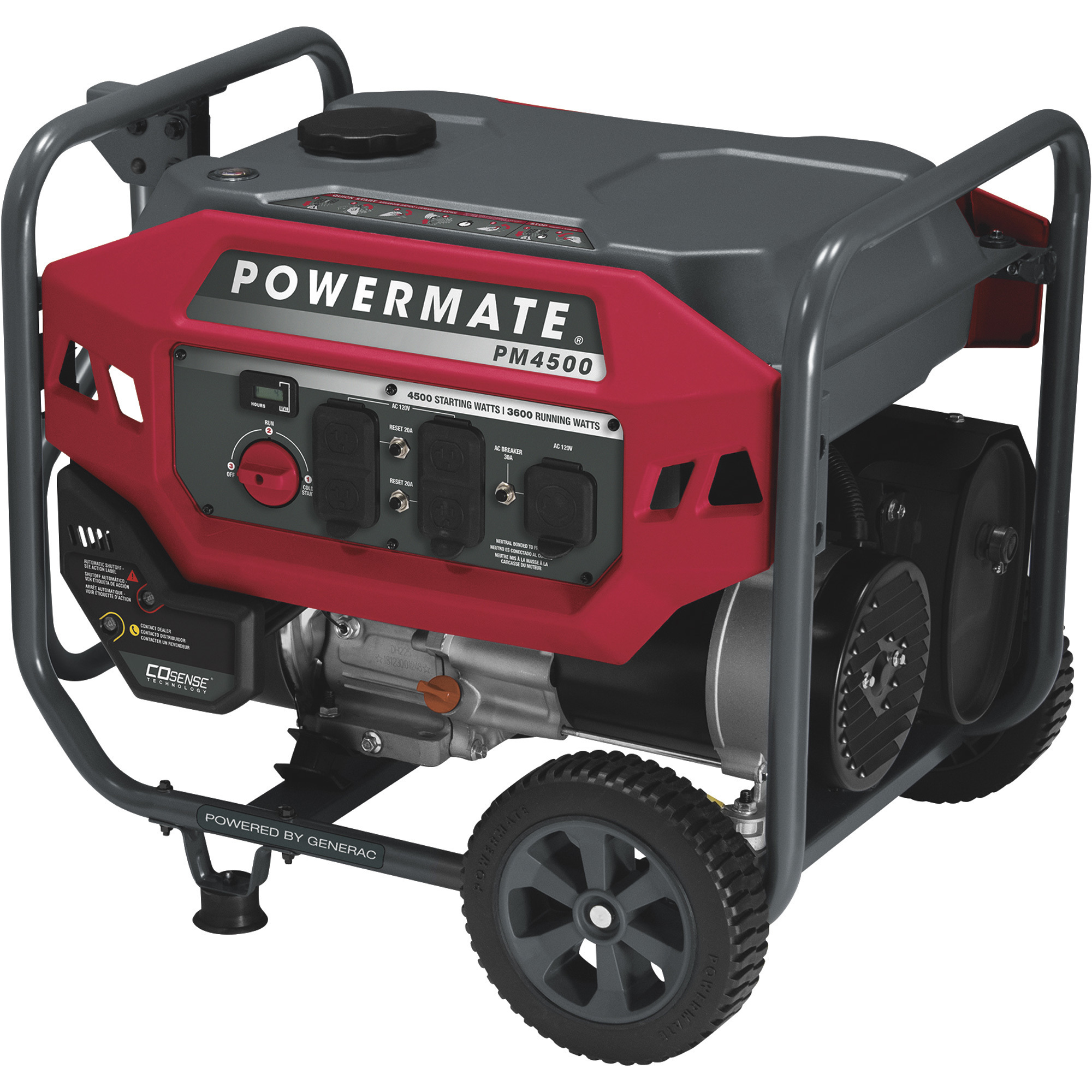 Powermate Portable Generator, 4500 Surge Watts, 3600 Rated Watts ...